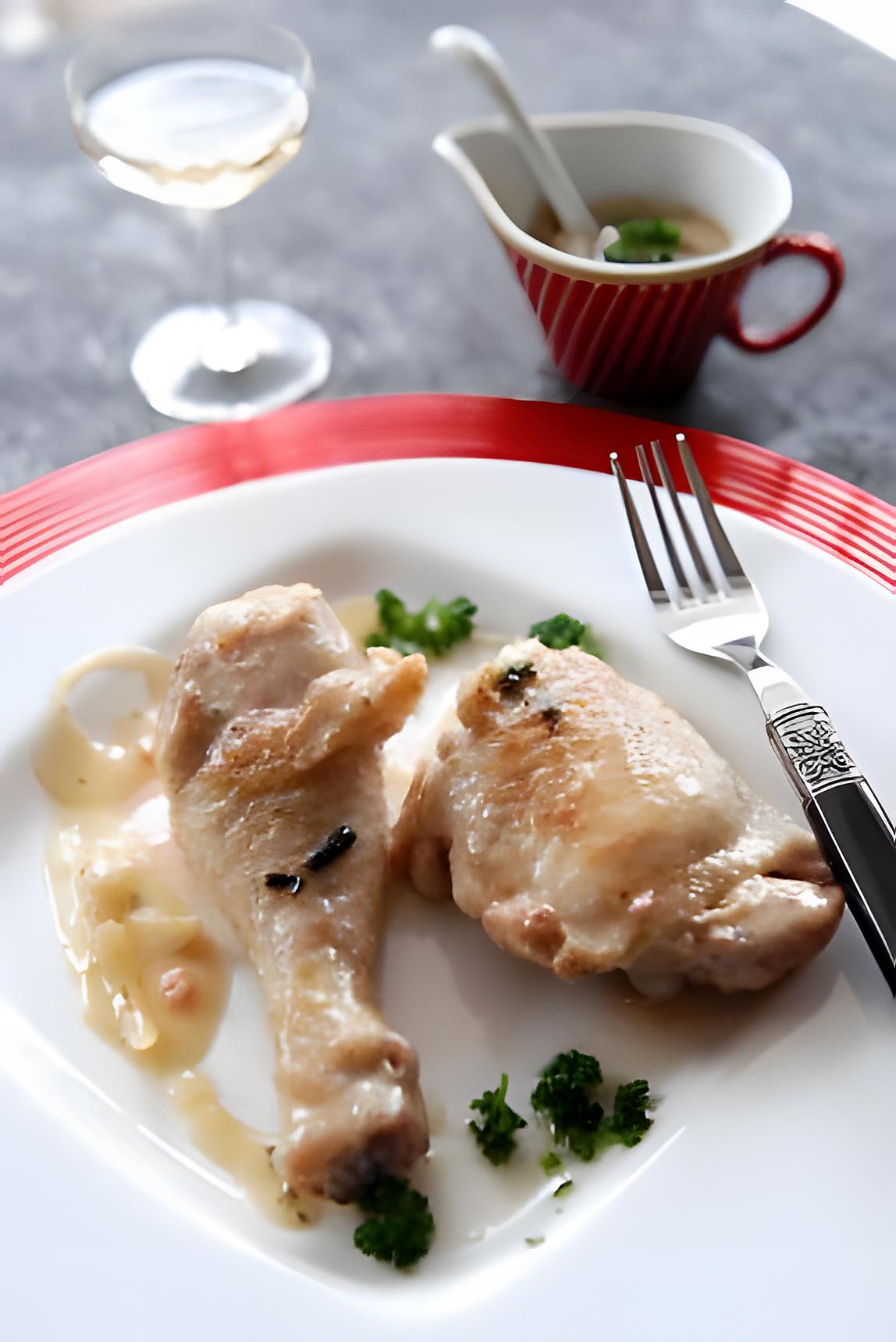 Recette de Cuisses de poulet au vin blanc Recette de Cuisses de poulet au vin blanc