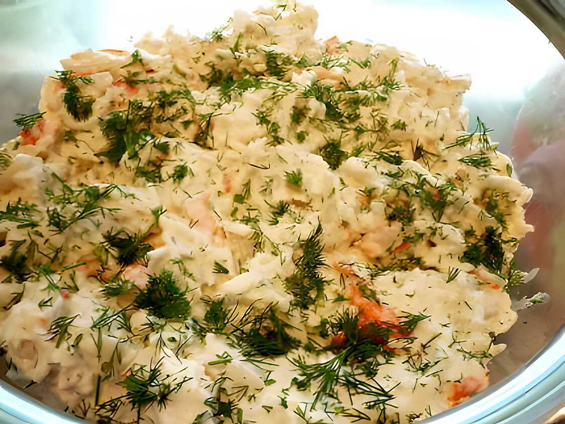 Recette de Salade de poisson sole surimi