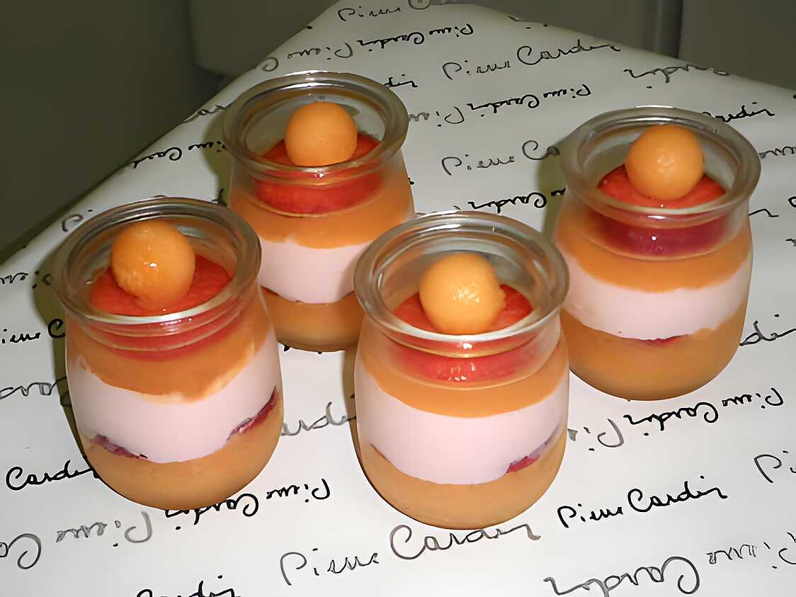 Recette de Verrine minceur:fraise-melon