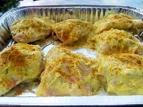 Recette de Grillades de poulet marinade (citron et curry)