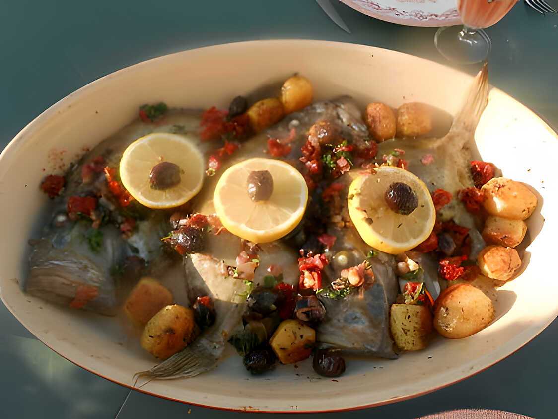 Recette de St.Pierre roti tomates séchées ,olives noires