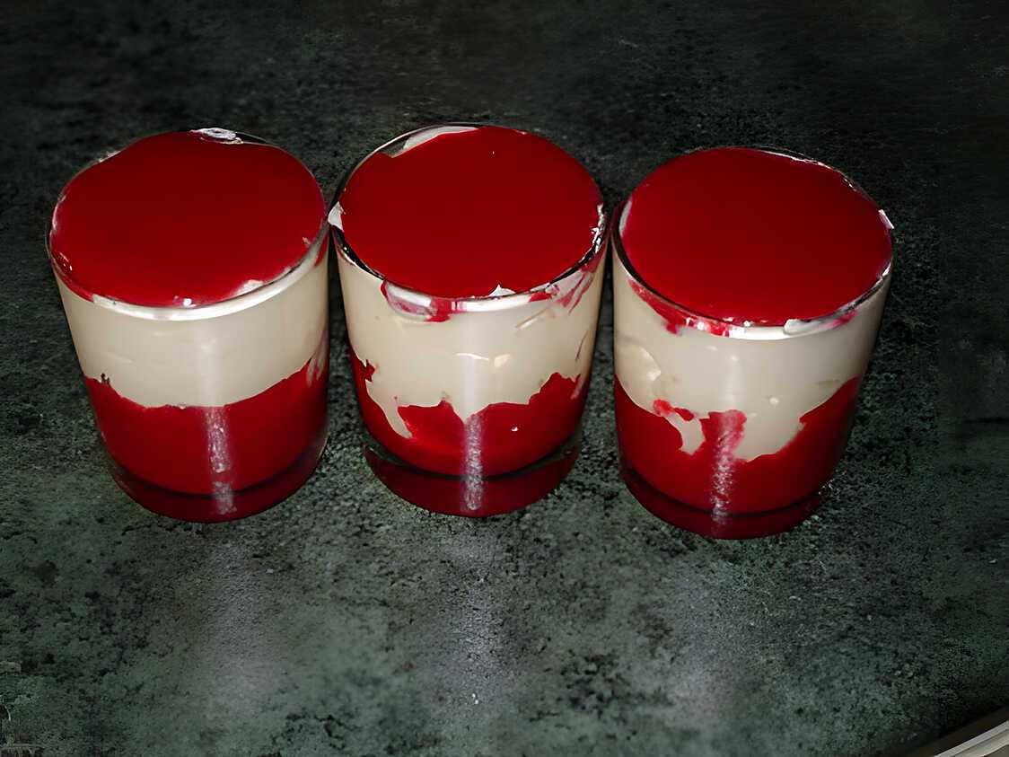 Recette de Verrine de mascarpone et coulis de framboises