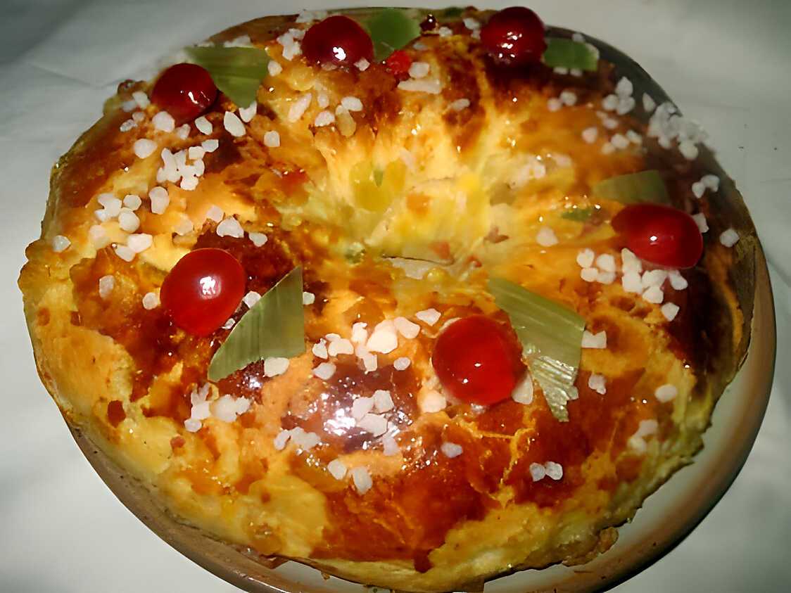Recette de Couronne aux fruits confits.