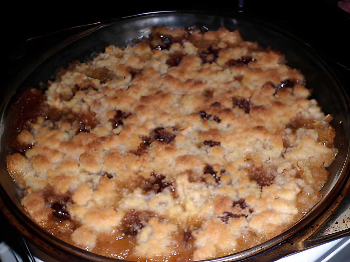Recette de Crumble pomme-poire , chocolat.
