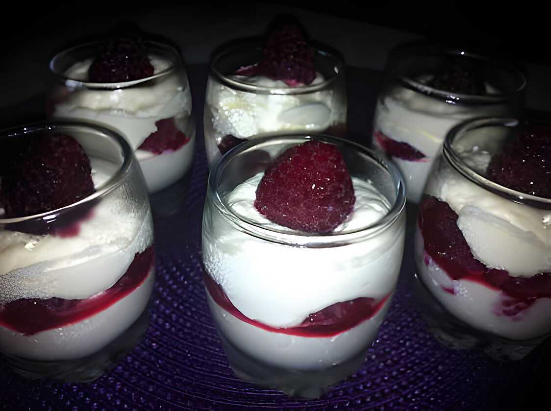 Recette de Verrine crème de mascarpone et framboises