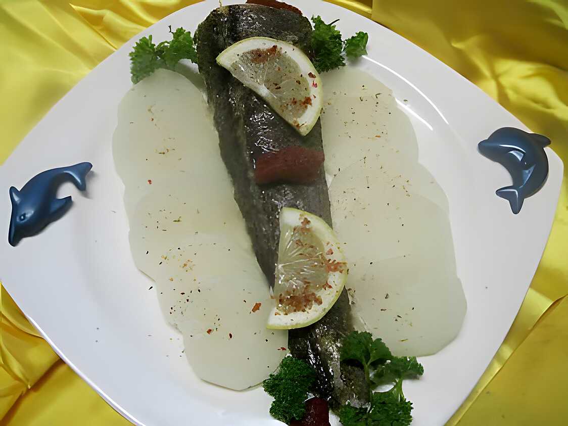 Recette de Queue de poisson merlu au radis noir.