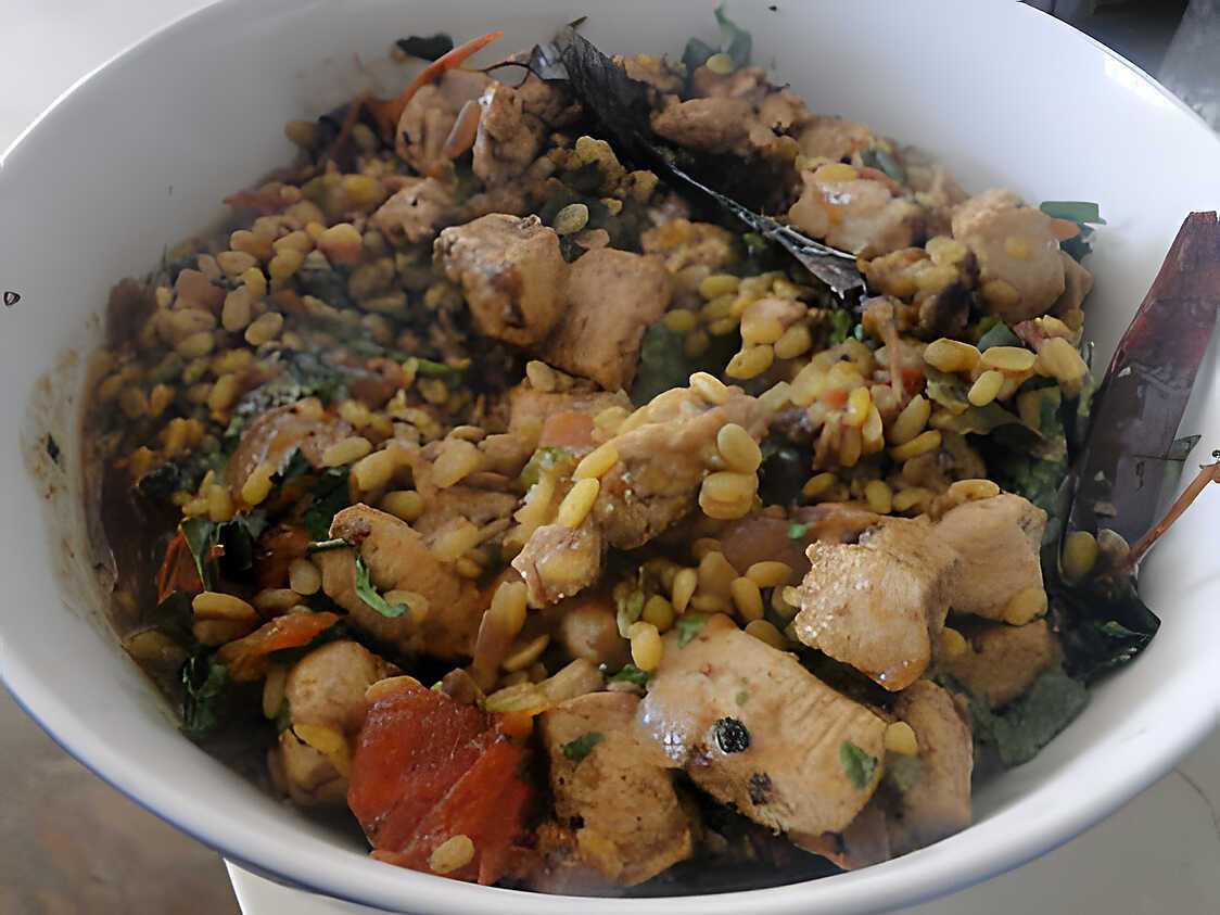 Recette de Poulet "balti" aux channa dal