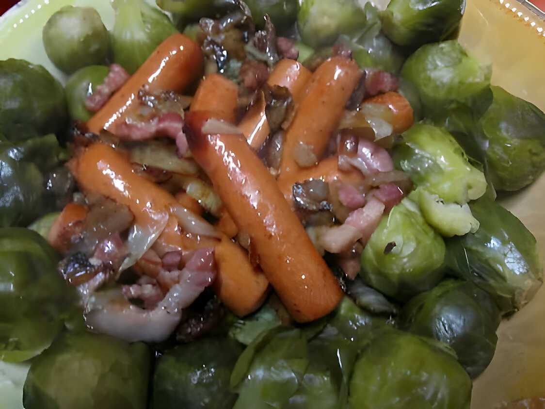 Recette de Choux de Bruxelles au snacks.