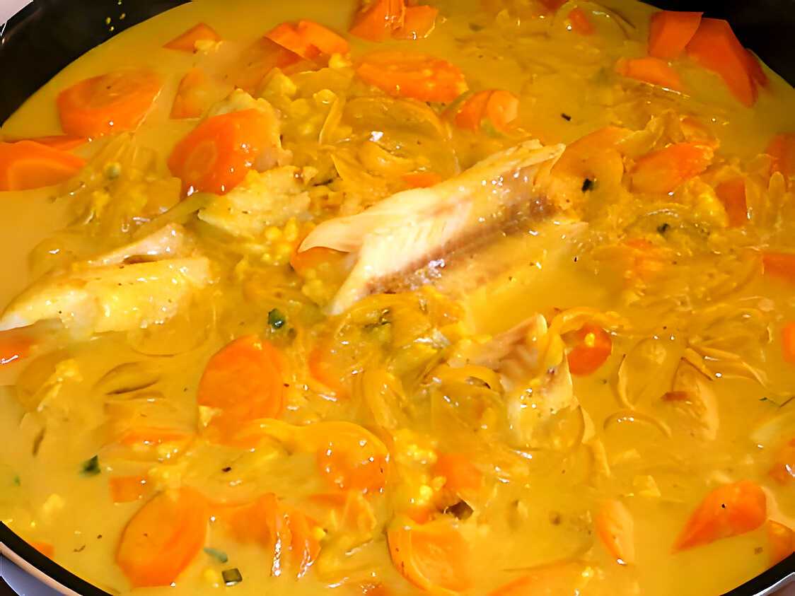 Recette de Curry de lieu aux carottes