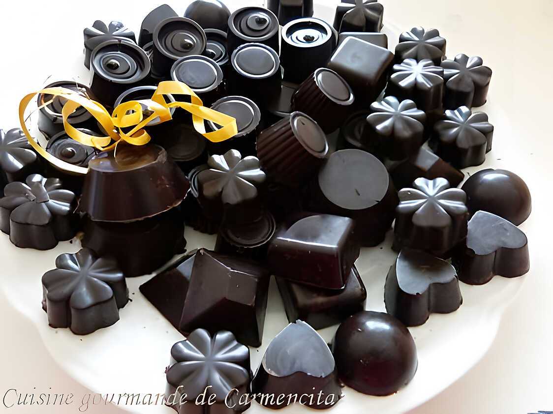 Recette de Chocolats fourrés à la ganache aux noisettes
