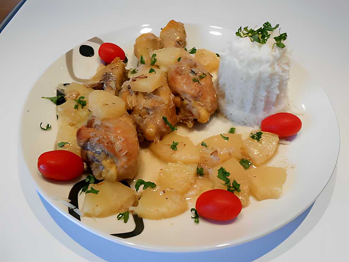 Recette de Pilons de poulet "créole"(ananas, noix de coco et rhum)