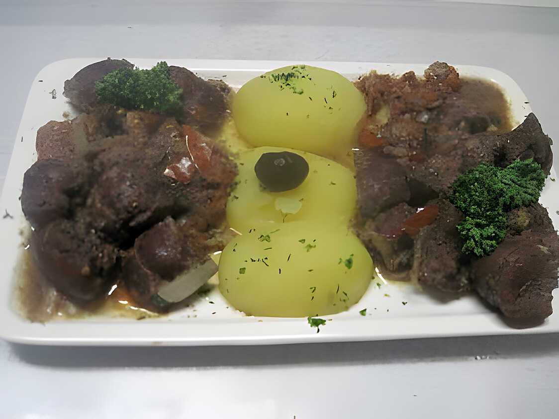 Recette de Rognon de boeuf aux tomates.