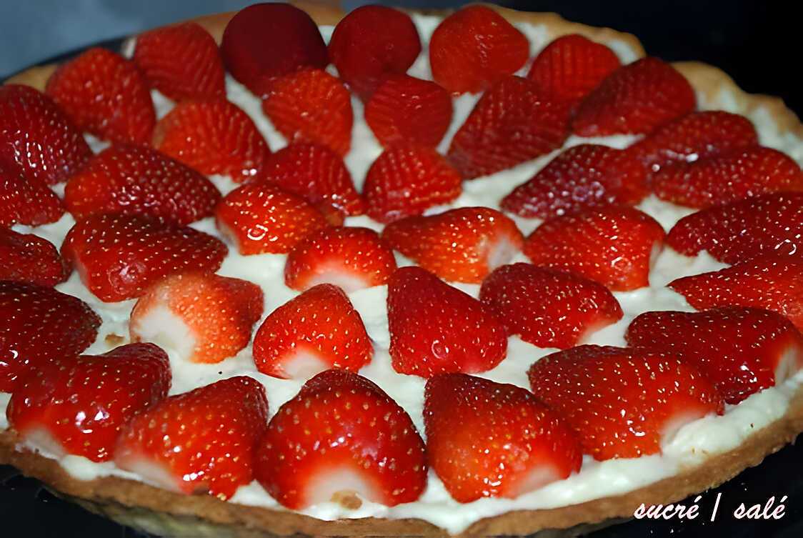 Recette de Tarte aux fraises crème pâtissière au mascarpone