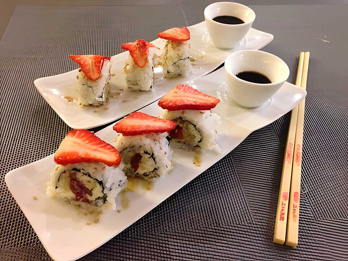 Recette de Sushi Maguro Ichigo Roll - Sushi Rouleau Thon Fraise