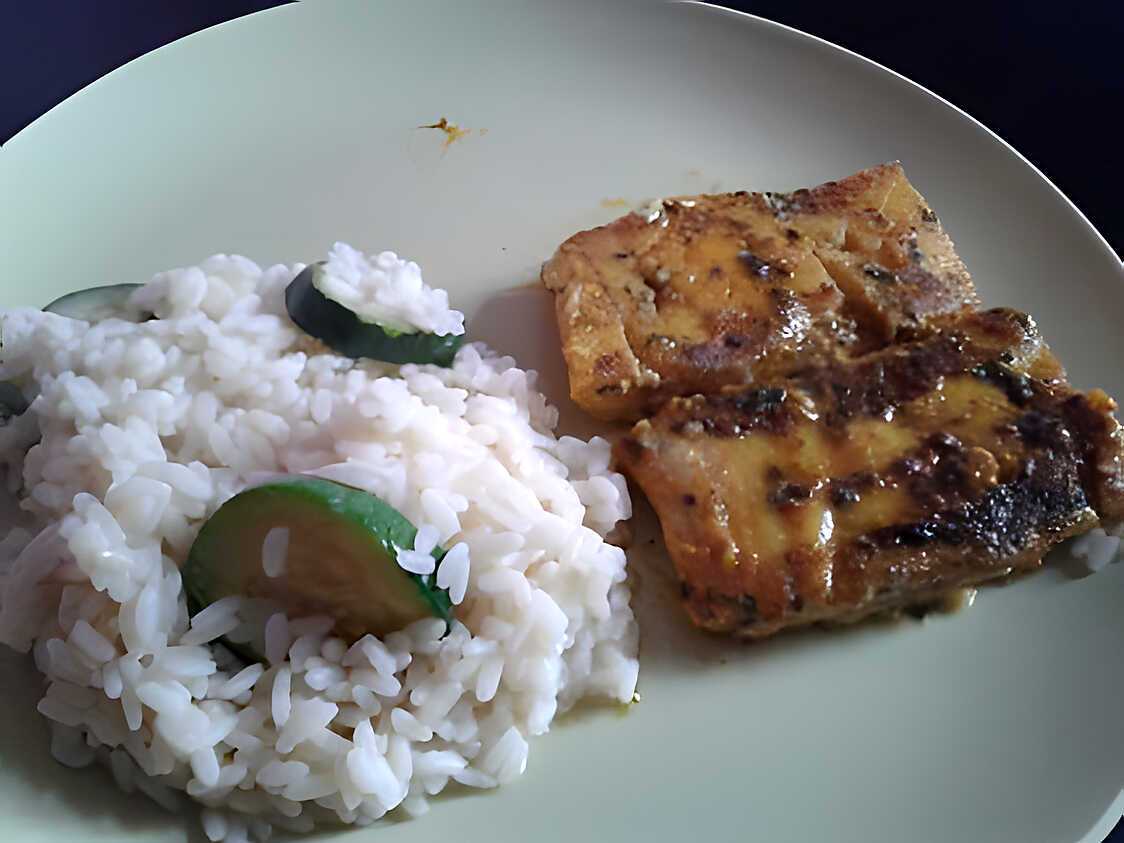 Recette de Riz au gourgette avec poisson mariné