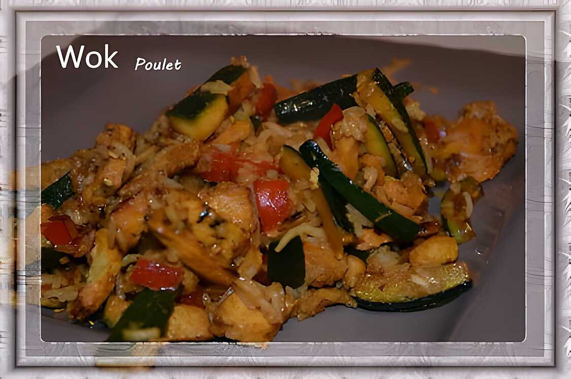 Recette de Wok Poulet Légumes Riz