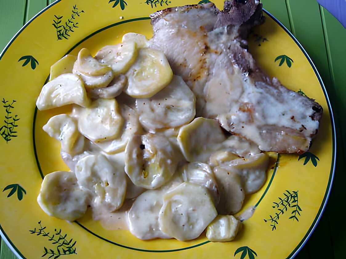 Recette de Côtelettes de porc aux courgettes