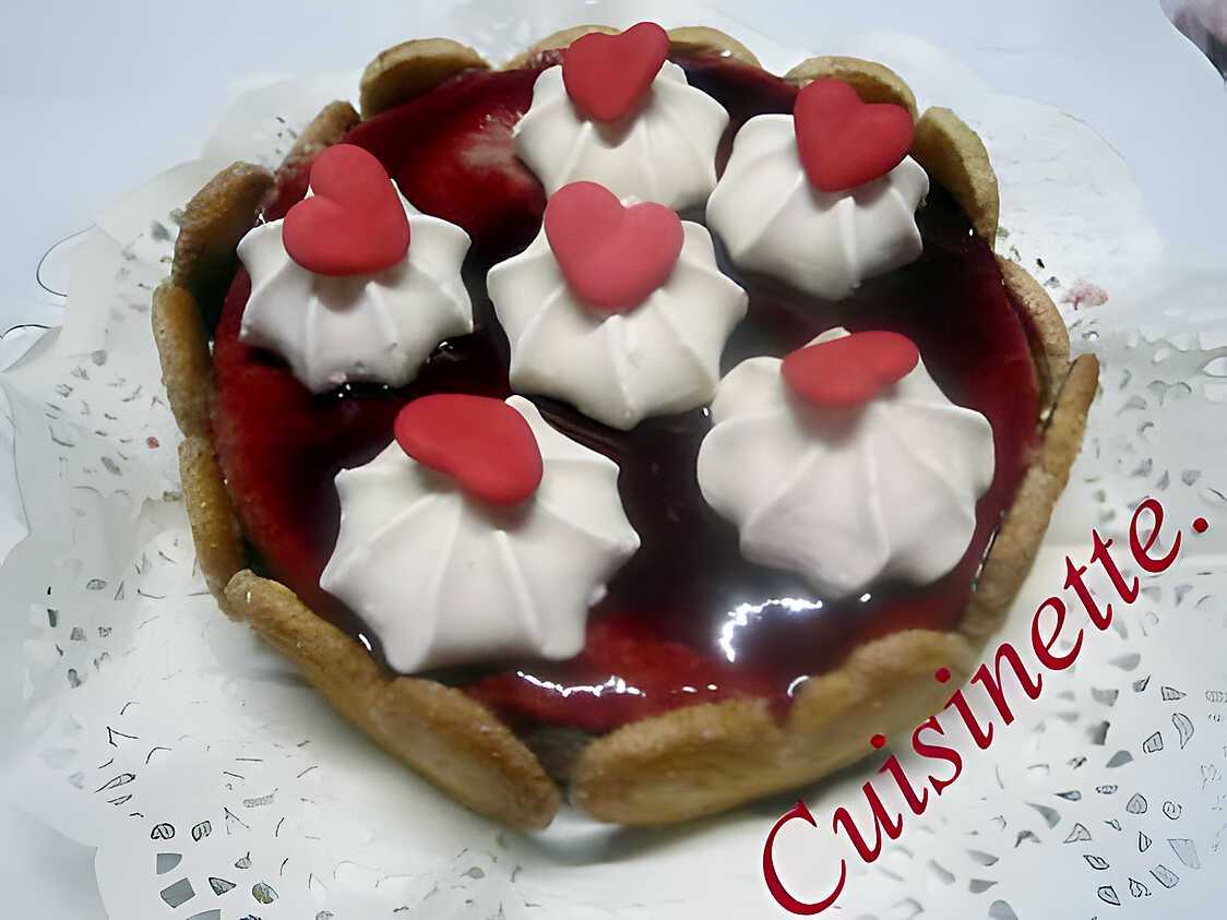 Recette de Vacherin vanille. chocolat. nappage fruits rouges.