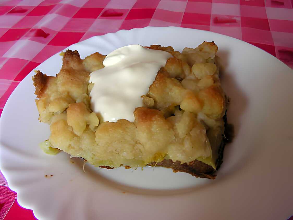 Recette de Gratin de rhubarbe avec streusel