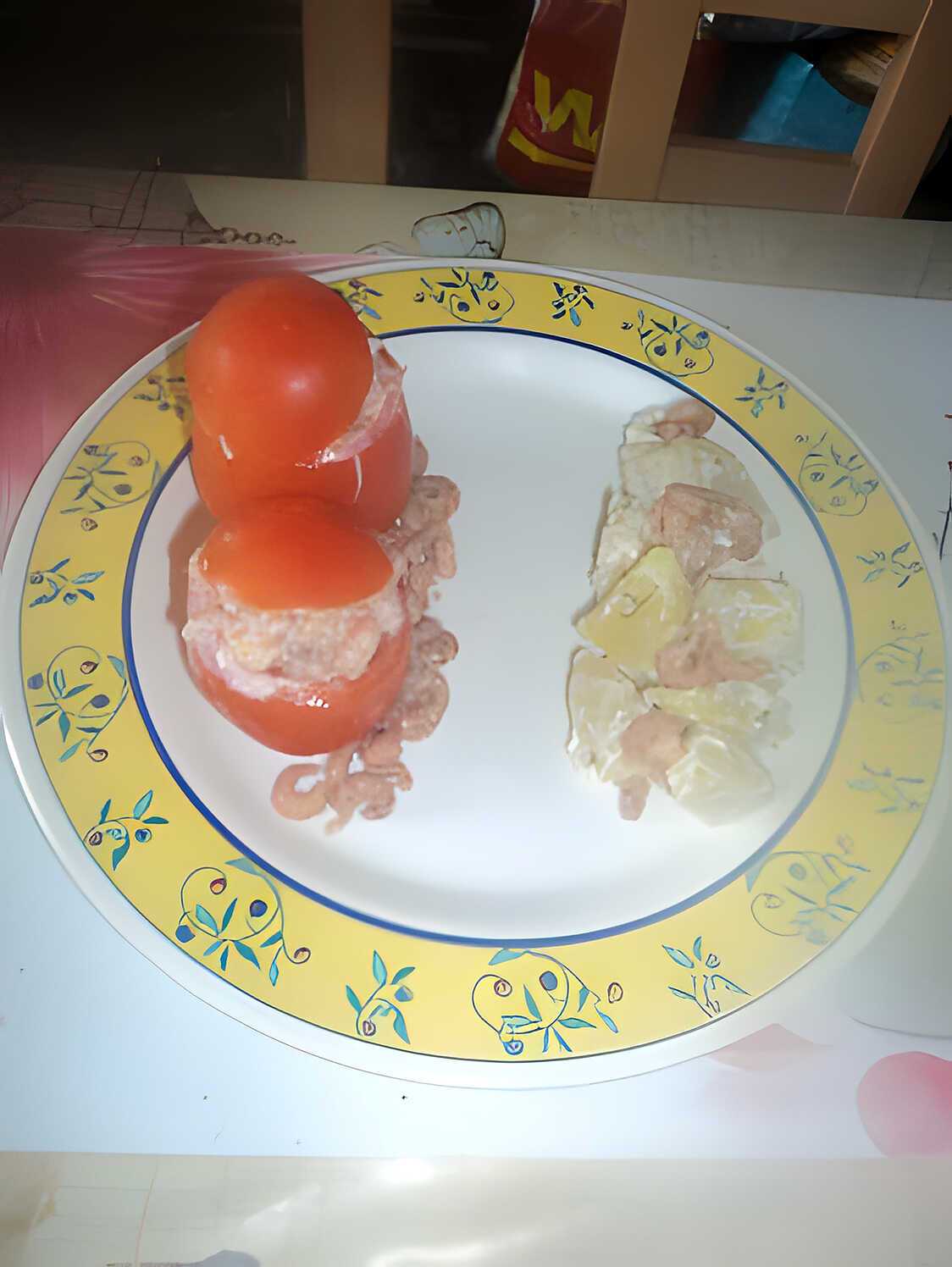 Recette de Tomate crevette et c est pomme de terre froide