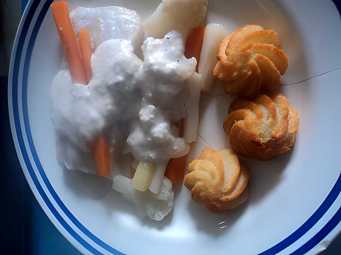 Recette de Poisson et legume a la vapeur sauce ricotta