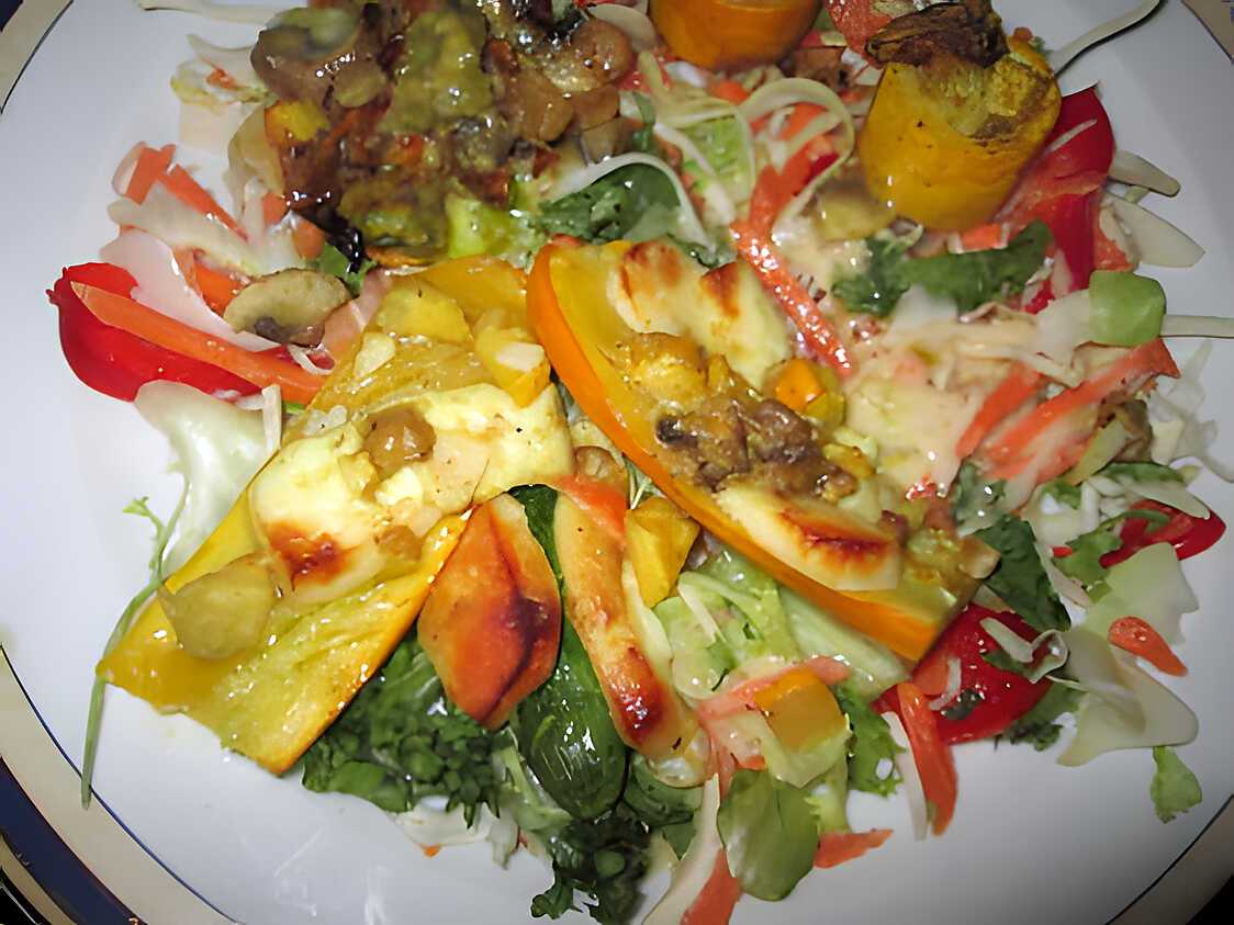 Recette d'Assiette courgettes farçies et légumes