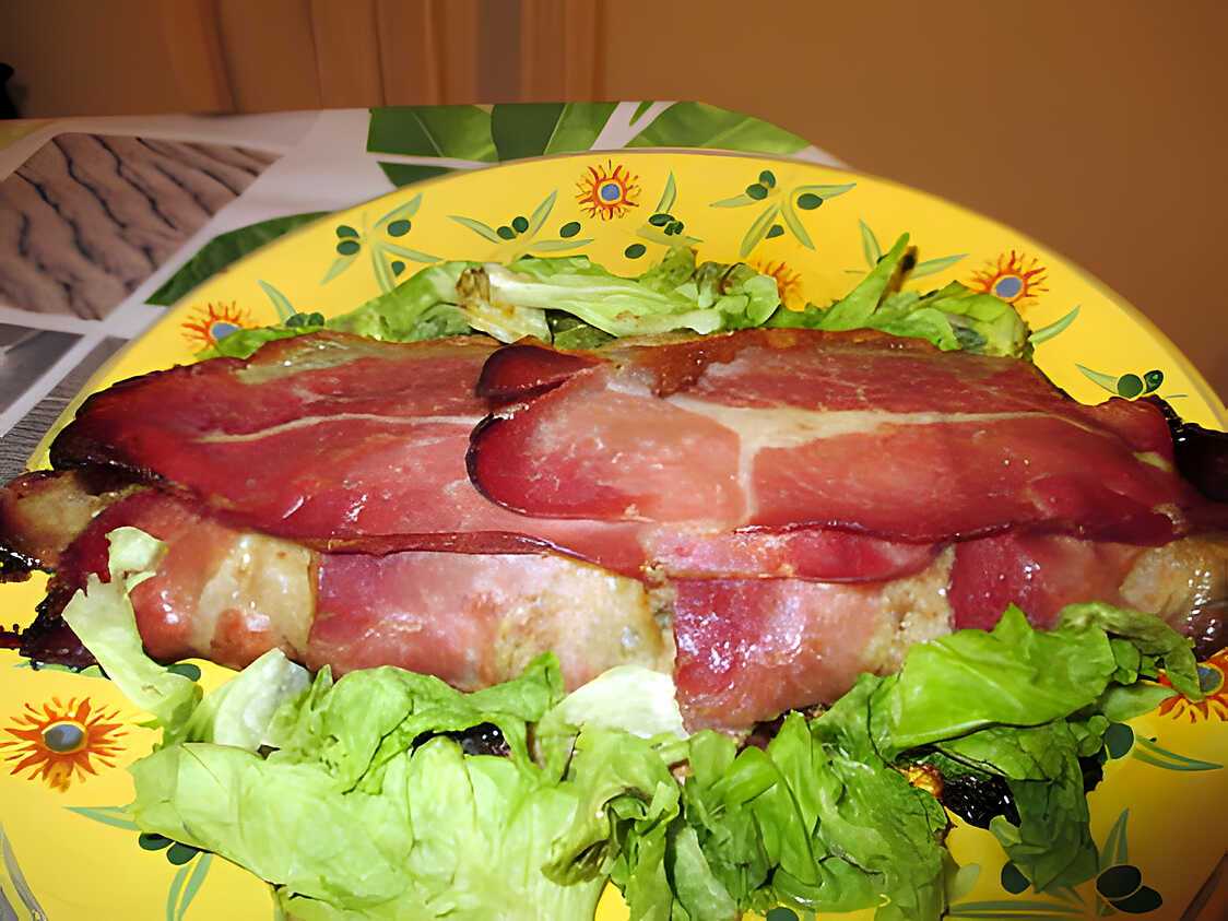Recette de Roti de viande hachée au jambon cru