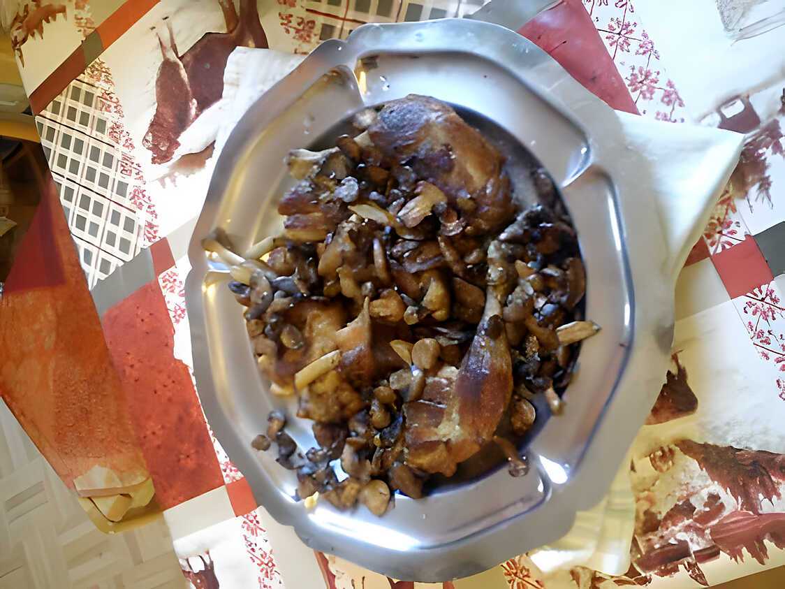 Recette de Cuisse de canard rôti au champignons