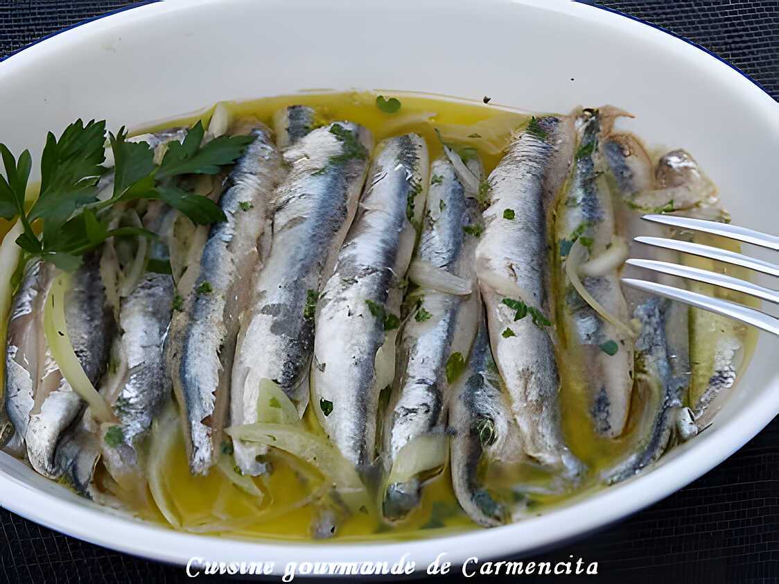 Recette d'Anchois marinés par Carmen