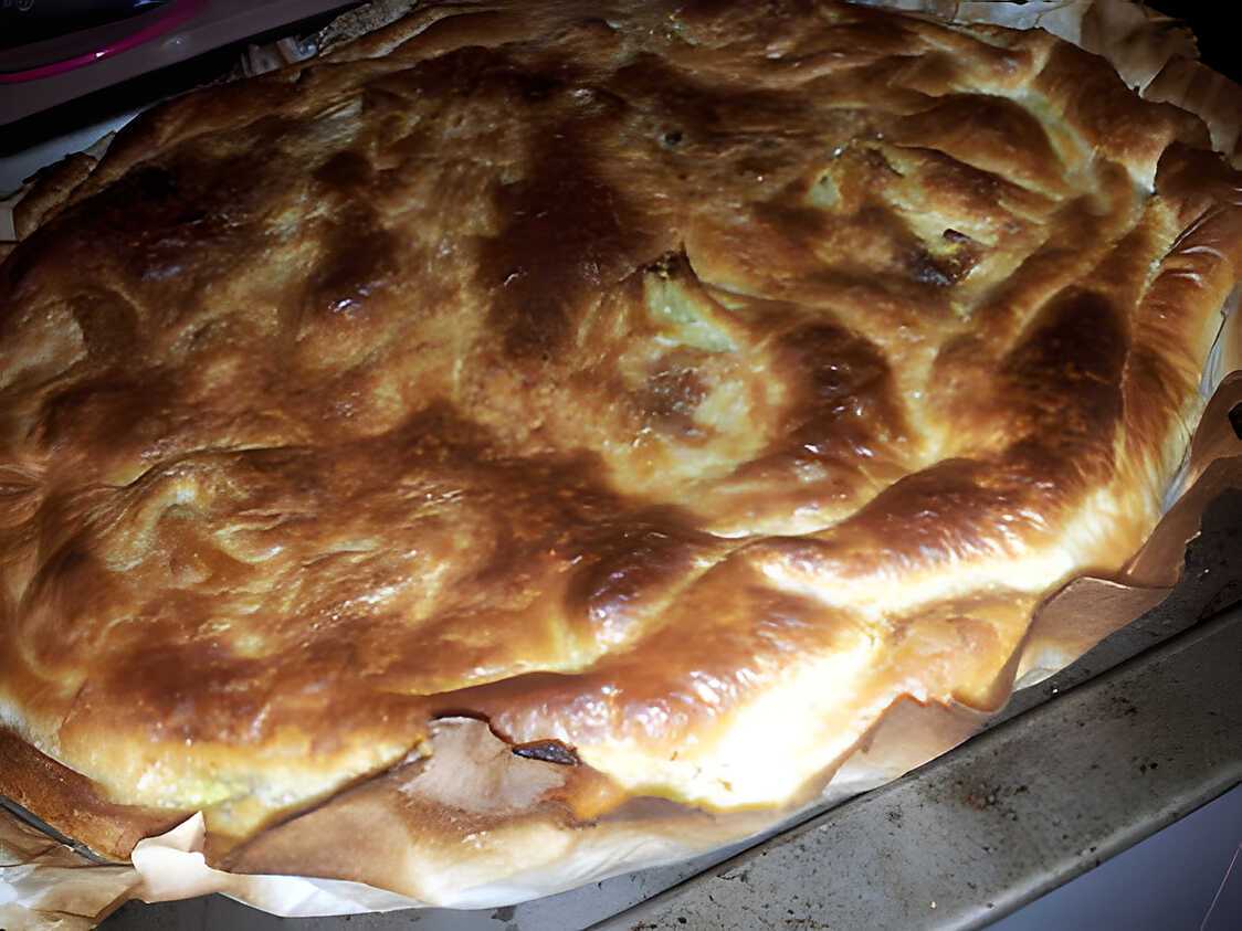 Recette de Tourte au poireaux colin et curry