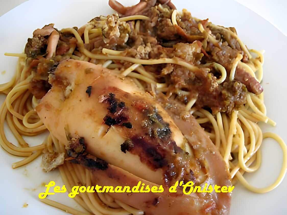 Recette de Calamars farcis terre-mer par onisrev