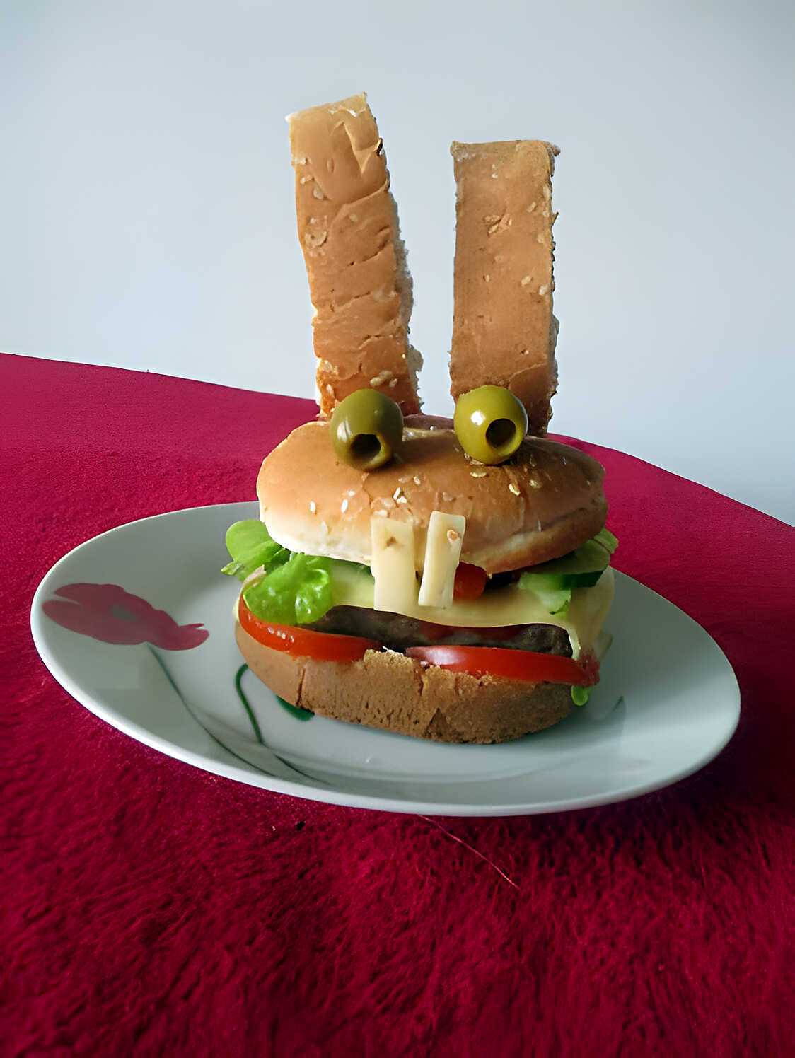 Recette de Rabbit burger aux crudités