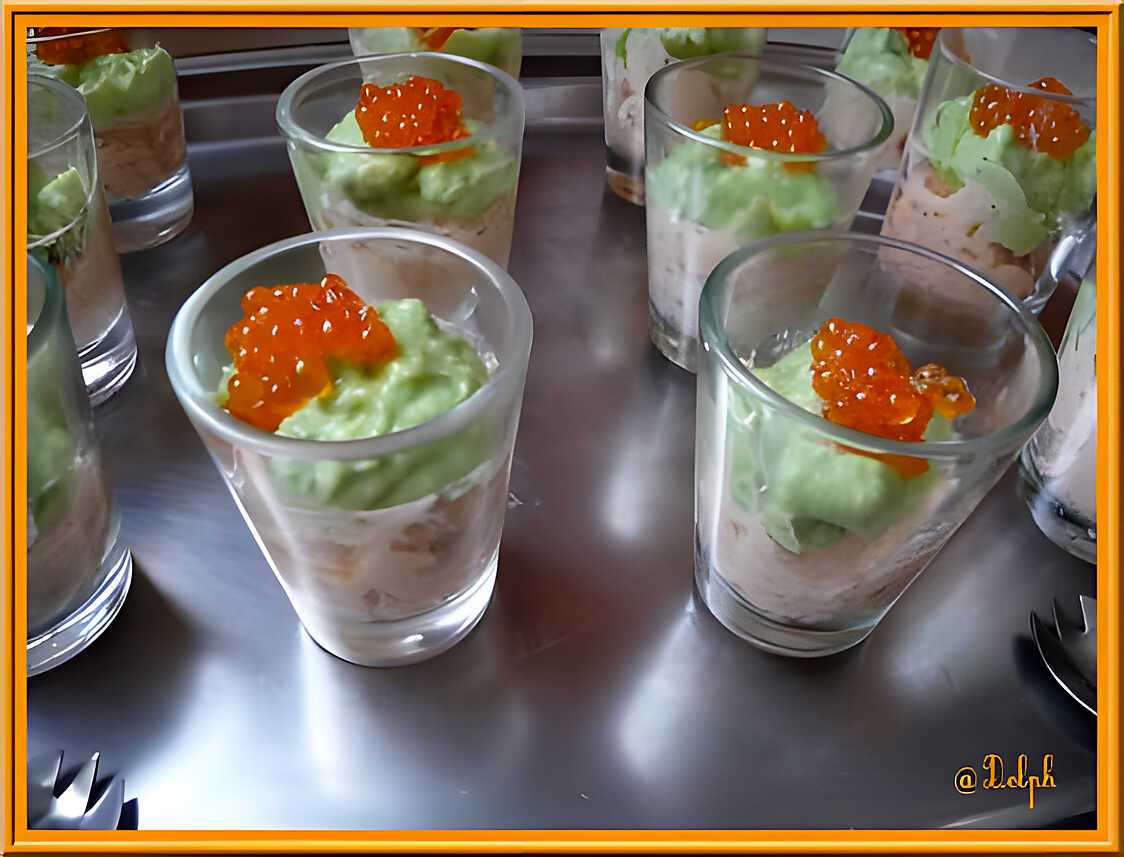 Recette de Verrine mousse d'avocat saumon