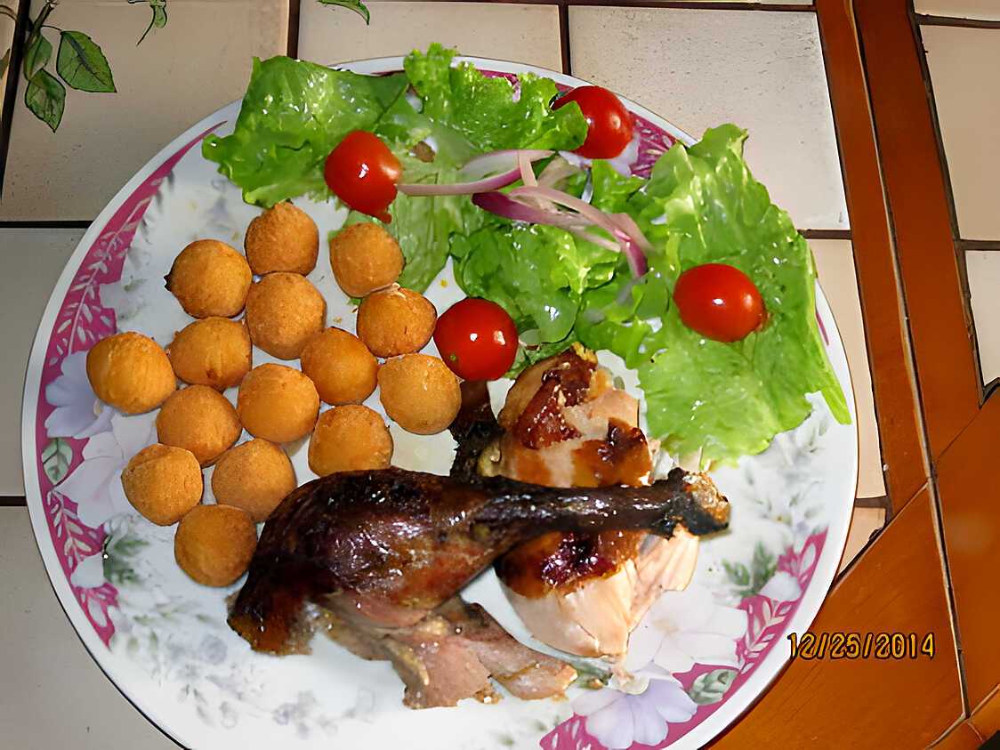 Recette de Chapon de pintade fourré aux fruits secs