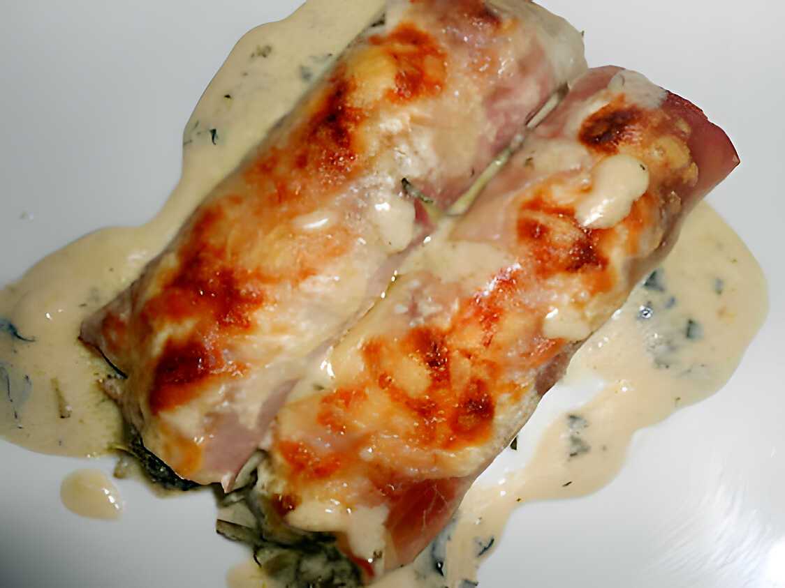 Recette de BLETTES AU JAMBON GRATINEES