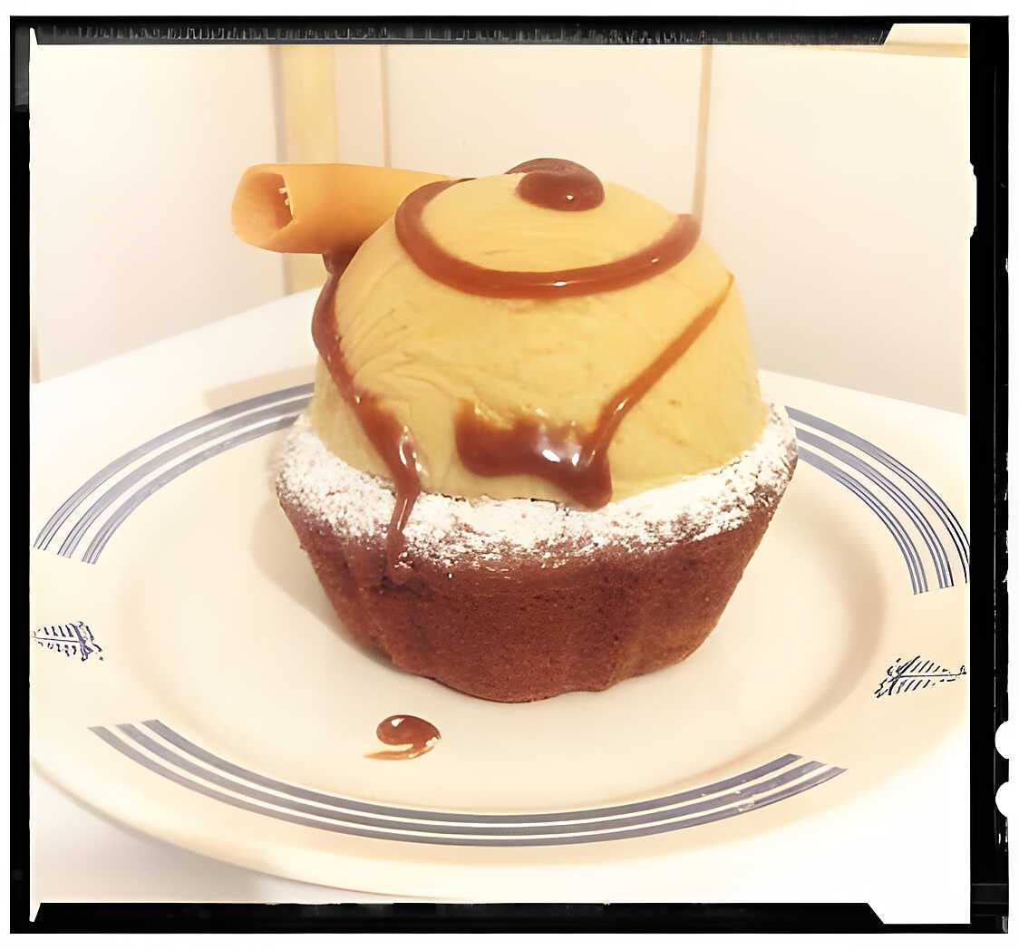 Recette de Bombe glacée nougat au cœur caramel