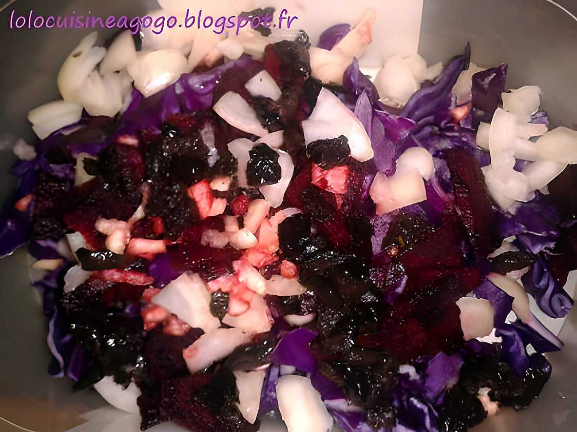 Recette de Salade de chou rouge, betterave, haricots verts et sa ...