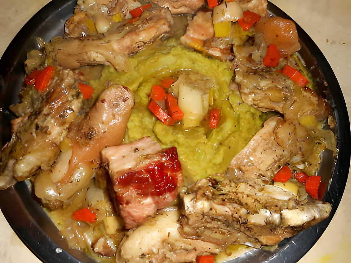 Recette de Queue de cochon aux pois cassés