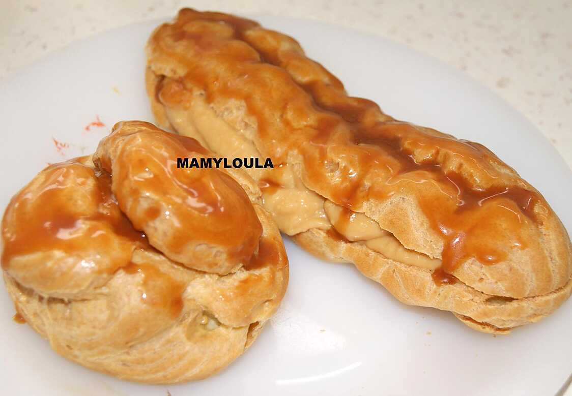 Recette de Choux, éclairs au caramel