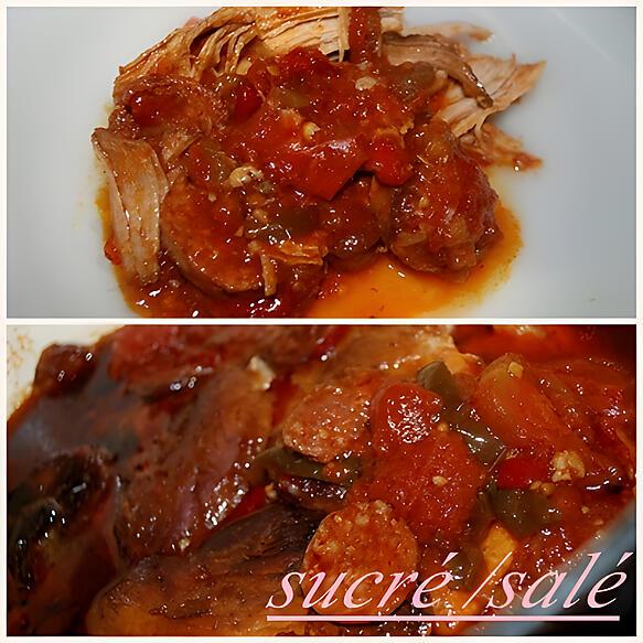 Recette de Rouelle de porc aux poivrons et chorizo