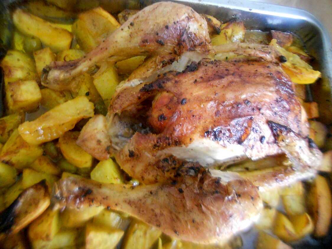 Recette de Poulet rôti a la marocaine