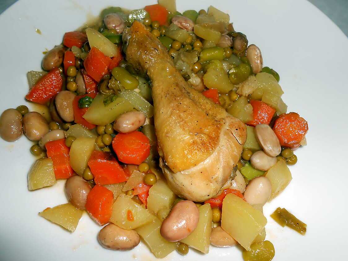 Recette de JARDINIERE FRAICHE PILON DE POULET