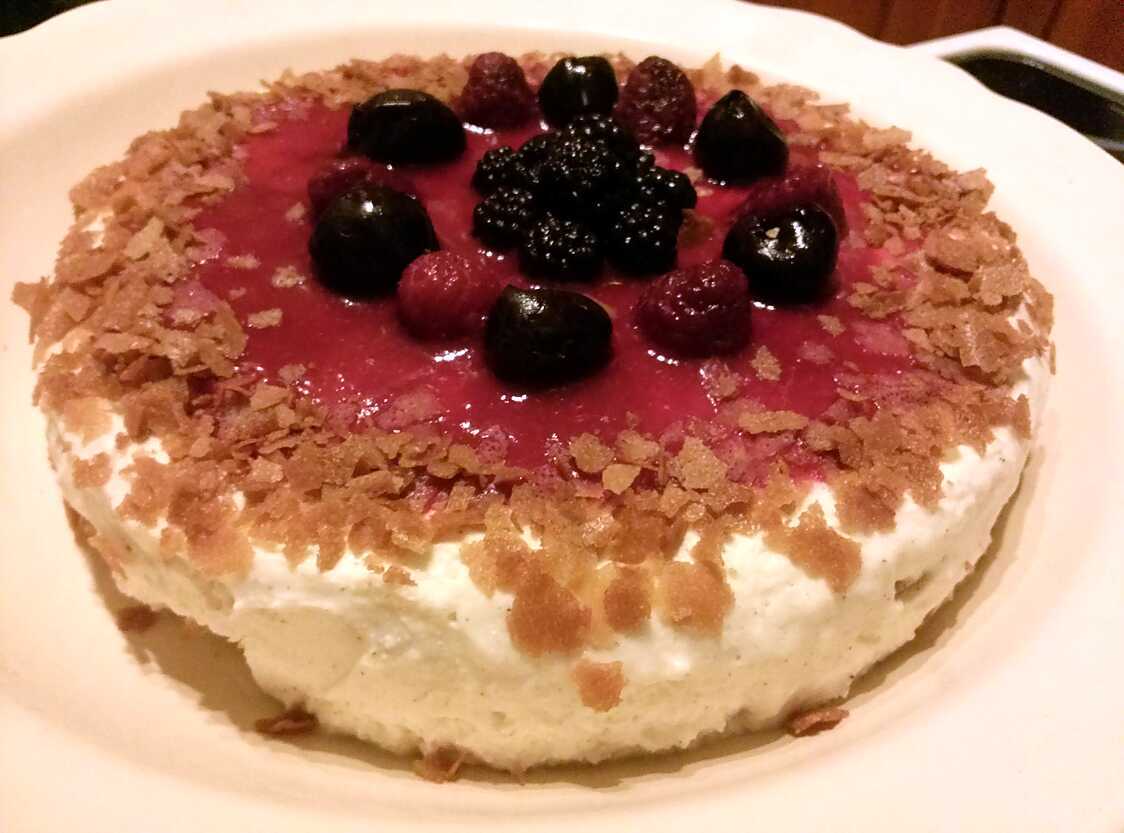 Recette de Gateau ss cuisson fruits rouges