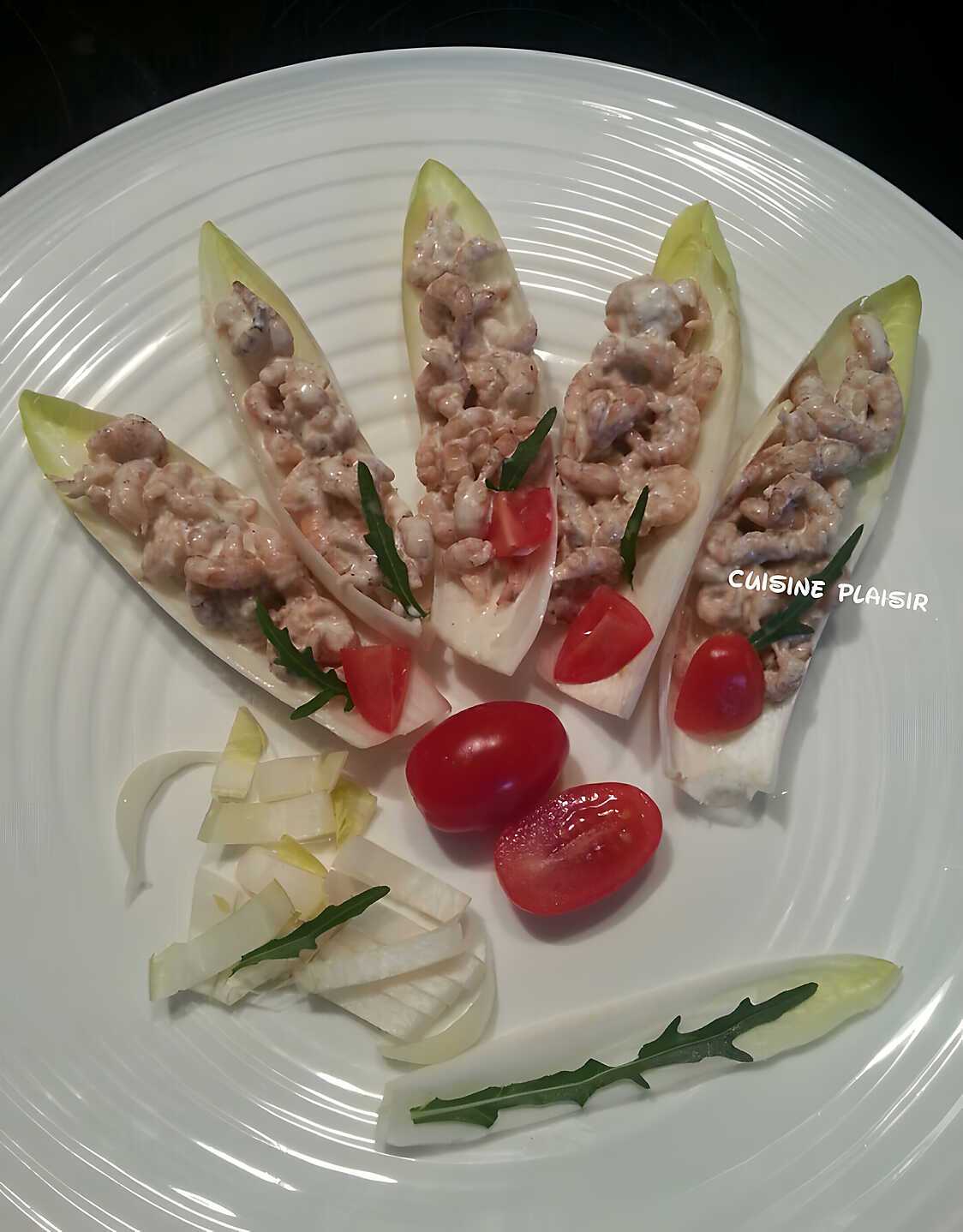 Recette de Chicon aux crevettes grises 'feuille d'endive'