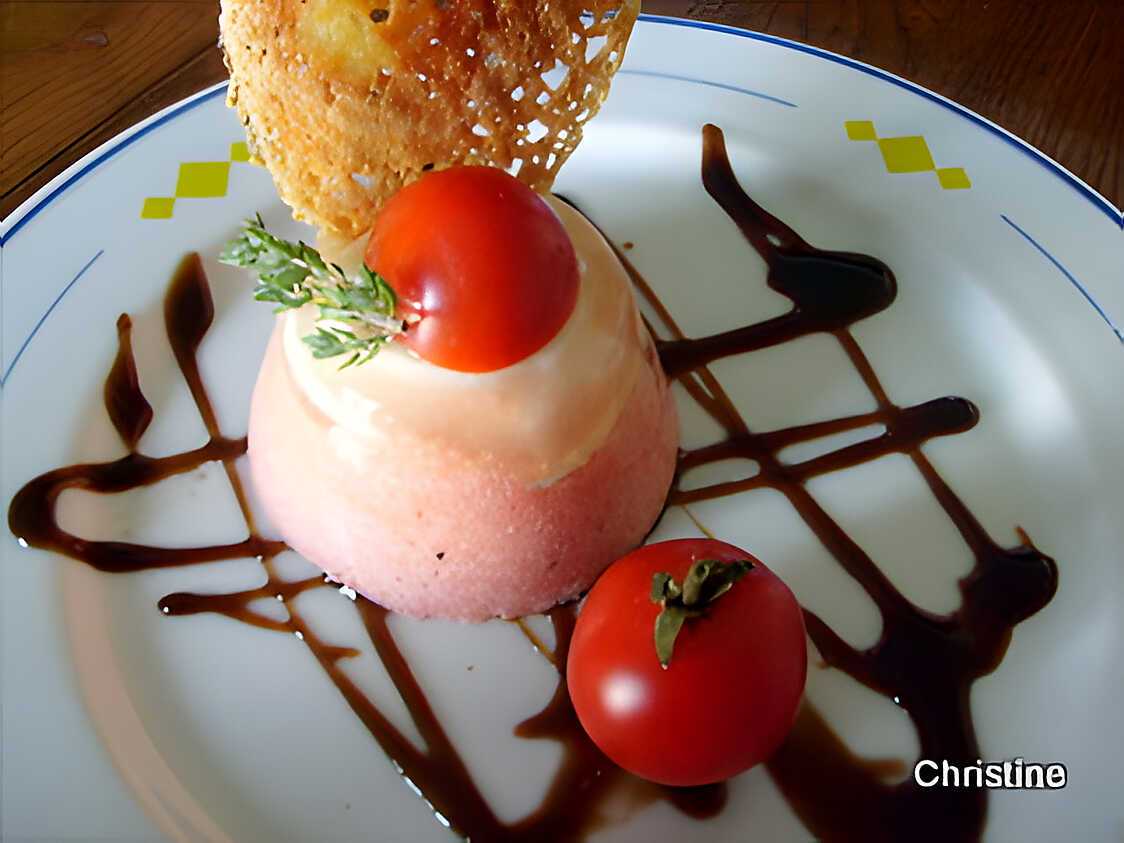 Recette d'Entremets à la tomate, chèvre et thym