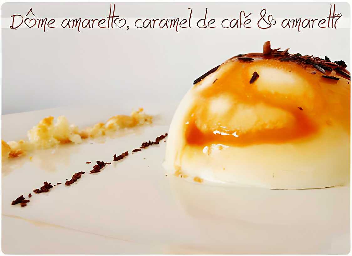 Recette de Mini-bombe glacée à l’amaretto, caramel de café & amaretti