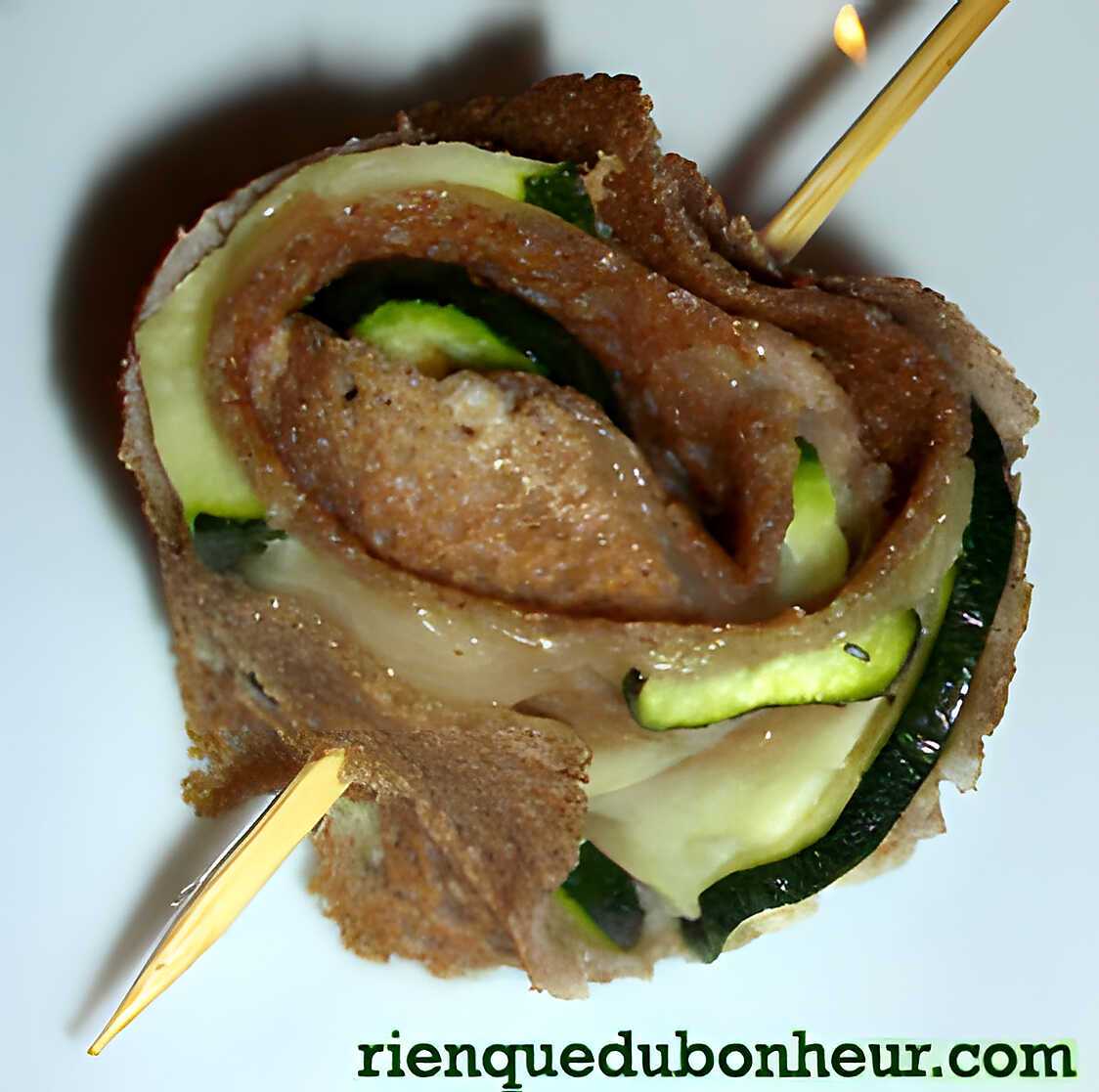 Recette d'Apéritif express : roulé de sarrasin à la raclette & aux ...