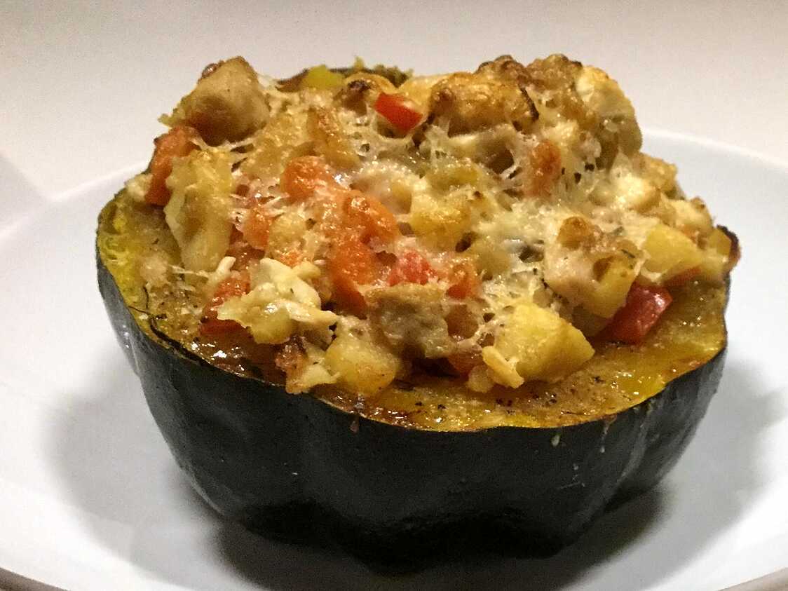 Recette de Courge au poulet et parmesan