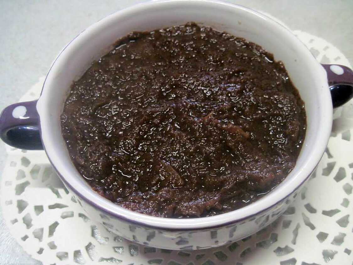 Recette de Compote de pommes au chocolat et miel.micro-ondes.