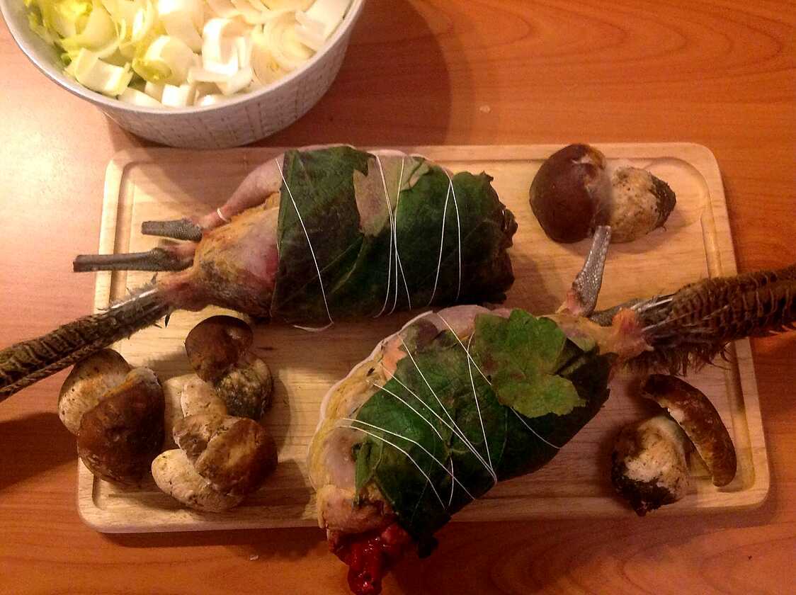 Recette de Poule faisane et risotto de cèpes